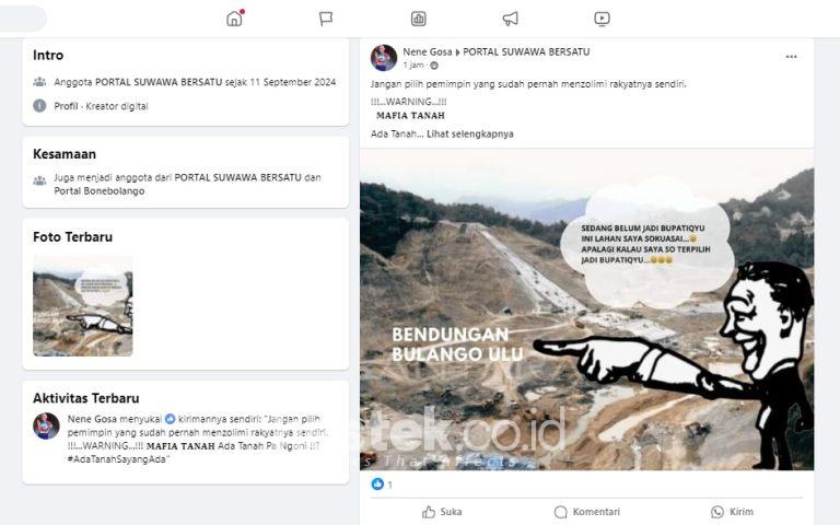 Unggahan "Meme" Adanya Mafia Tanah Dilokasi Proyek Bendungan Bulango ...